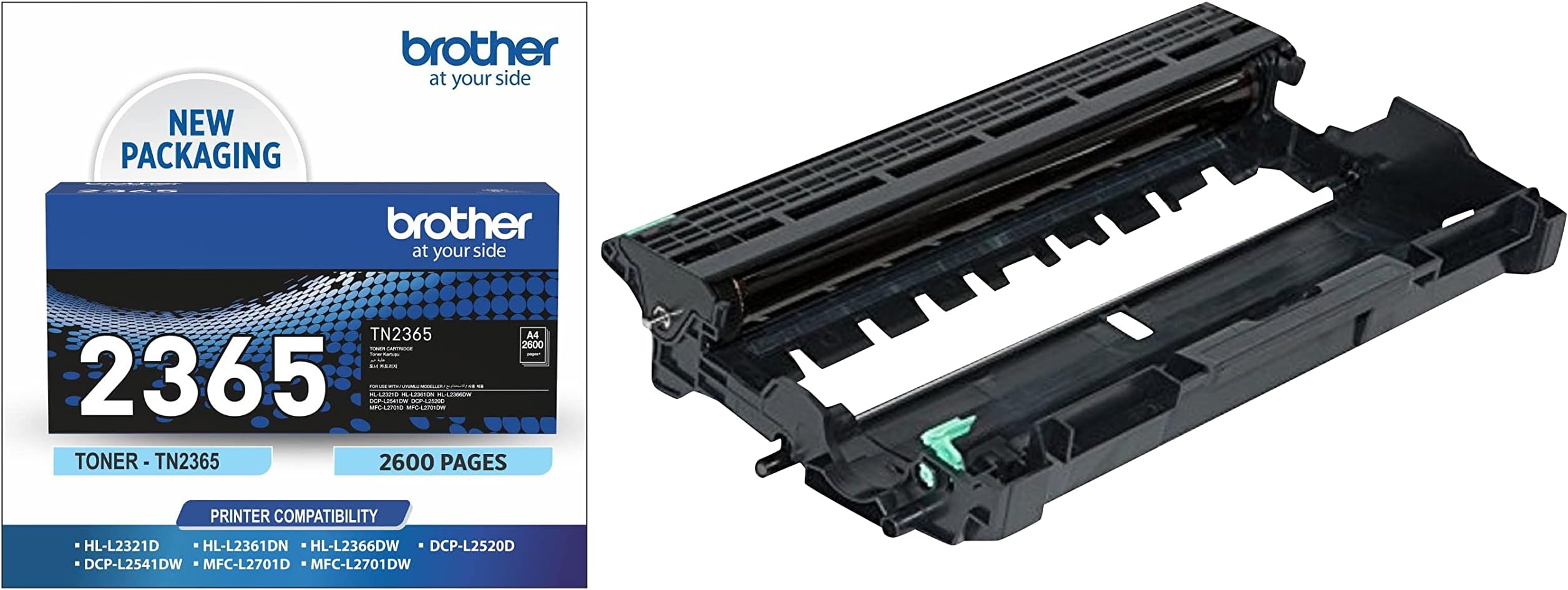 BROTHER DR-2365 Drum Cartridge (Black), Medium & Brother TN-2365 ...