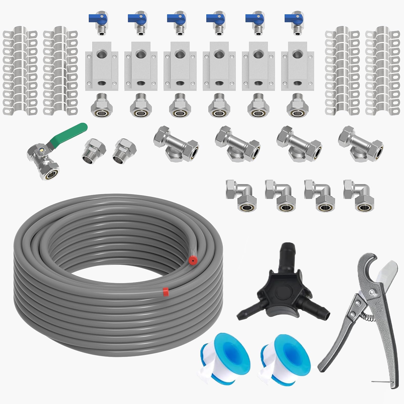 Gasoray Compressed Air Line Kit, 3/4 inch x 100 Feet,HDPE-Aluminum ...