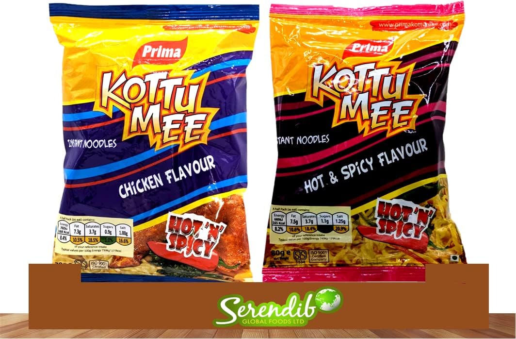 Prima Kottu Mee Instant Noodles 80g | Hot & Spicy and Chicken Flavors ...