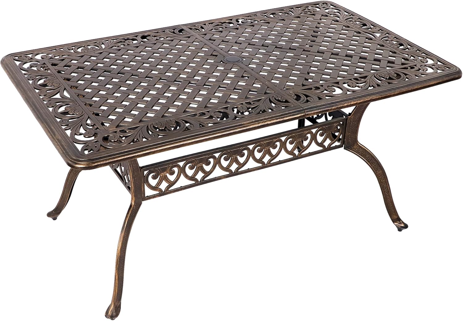 Amazon.com: Grepatio Patio Dining Table Outdoor Rectangular Table, Cast ...