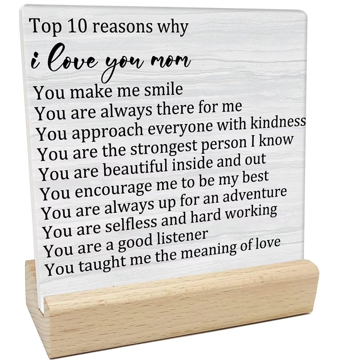 Snapklik.com : To Mom Gift,Top 10 Reasons Why I Love You Mom Desk ...