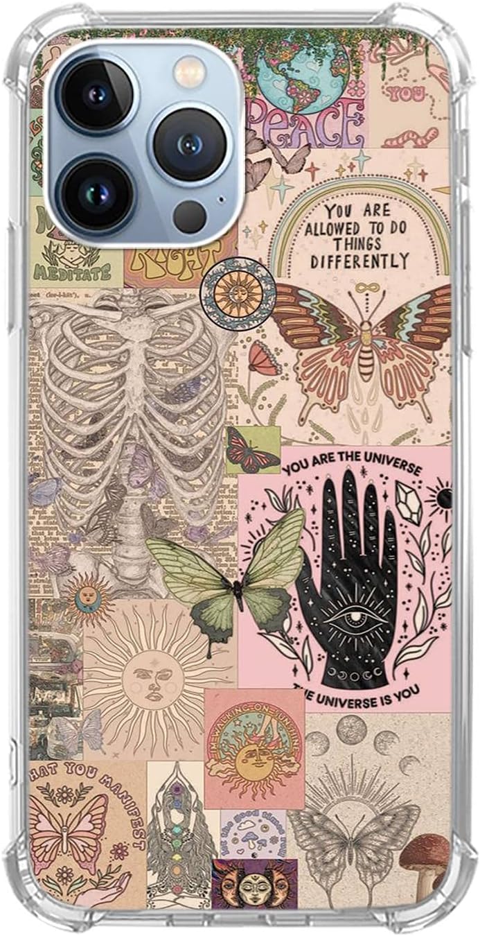 Amazon.com: Jaexzpoe Hippie Vintage Aesthetic Collage Phone Case ...