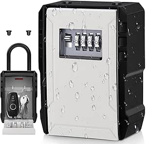 NEWIROVE Large Key Safe Box Wall Mounted Outdoor Key Lock Box ...