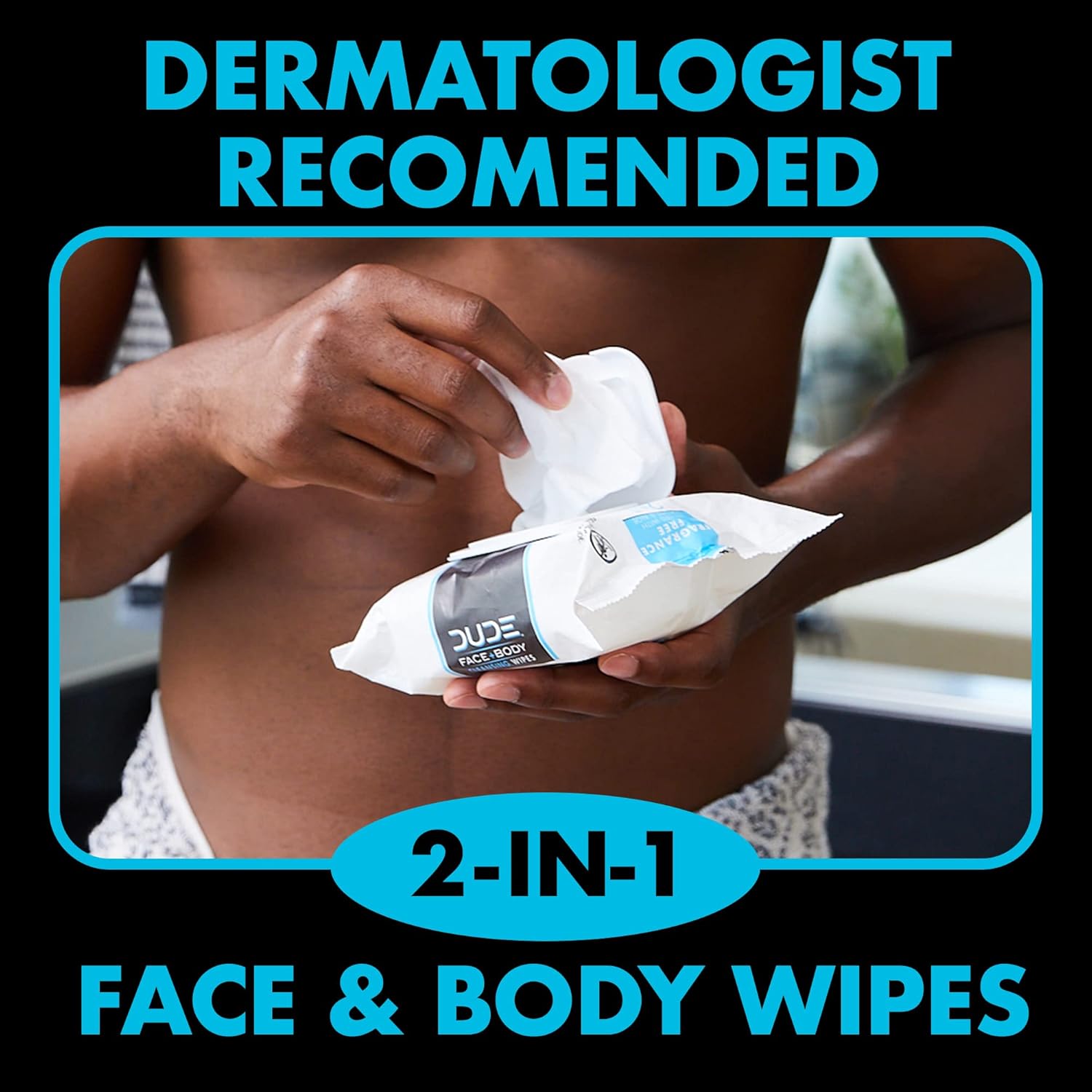 Unscented Face & Body Wipes for Men - Refreshing Sea Salt & Soothing ...