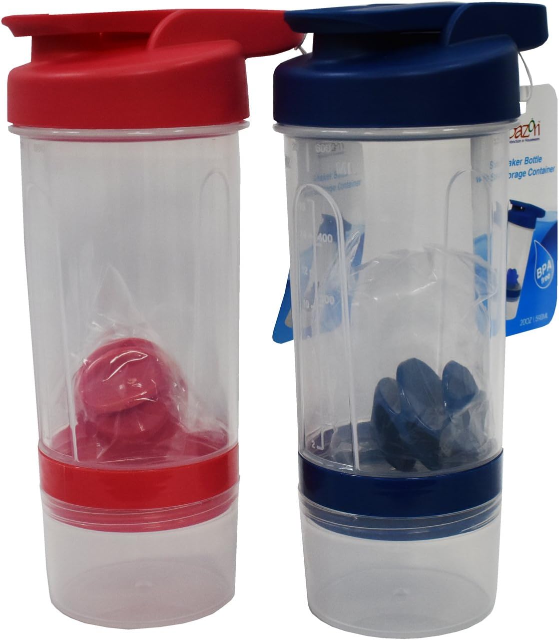 Amazon.com: Sazon P-03555 Shaker Bottle Water Bottle Shaker, 20 oz, Red ...