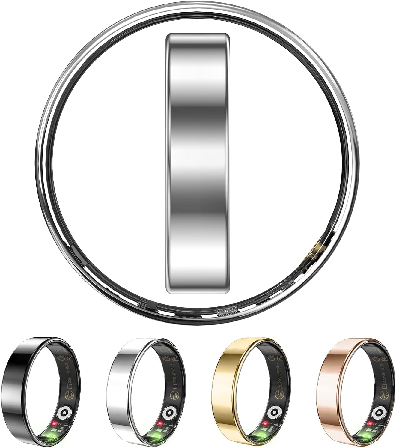 Amazon.com: Yuehetian Ultra-Thin Smart Ring Health Tracker for Women ...