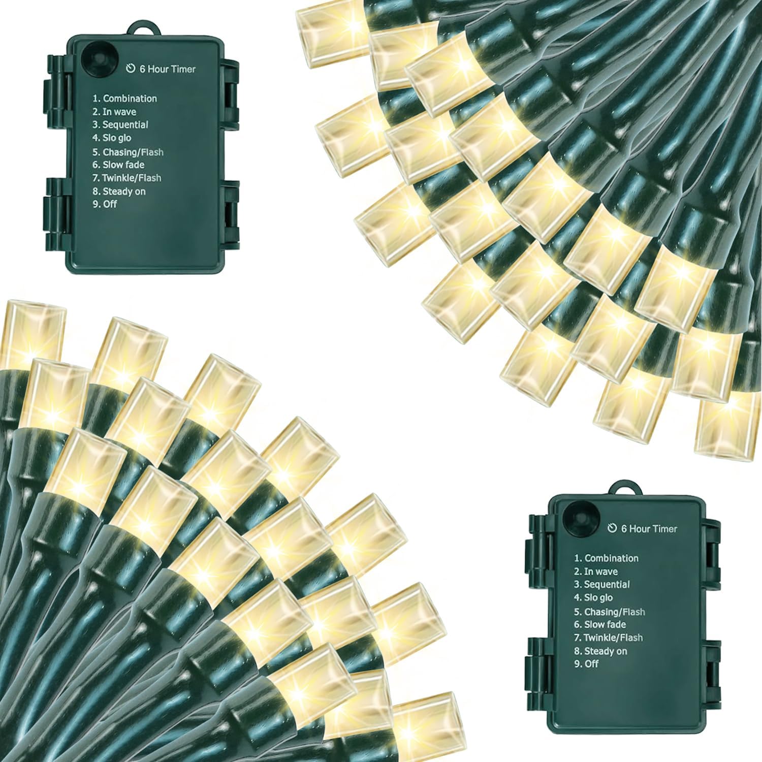 Amazon.com: Battery Operated Christmas Lights, 33 FT 100 LED Mini ...