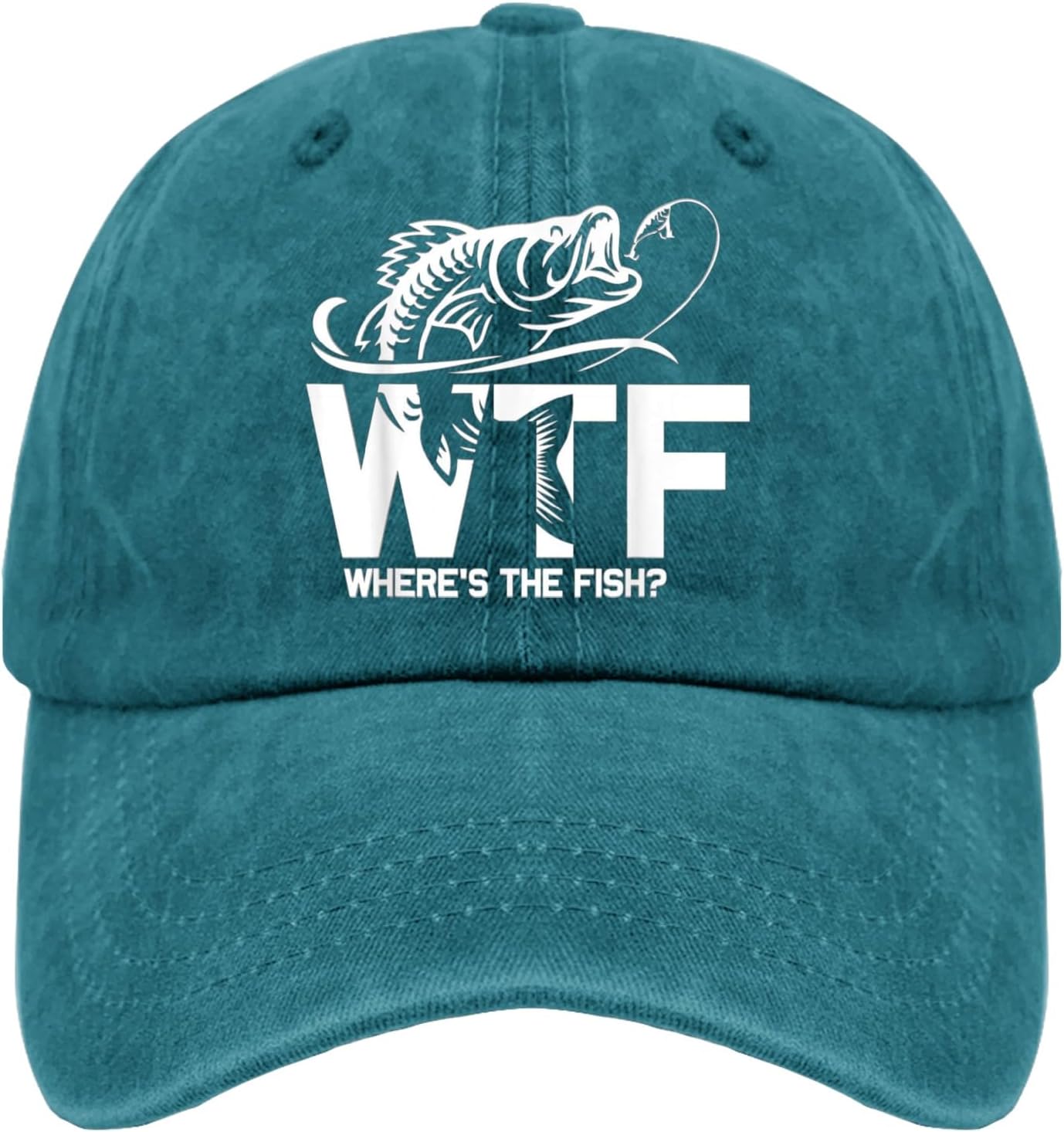 WTF Where's The Fish Hats for Man Fishing Here Fishy Fishy Hats for Men Cowboy Humor Trucker ...