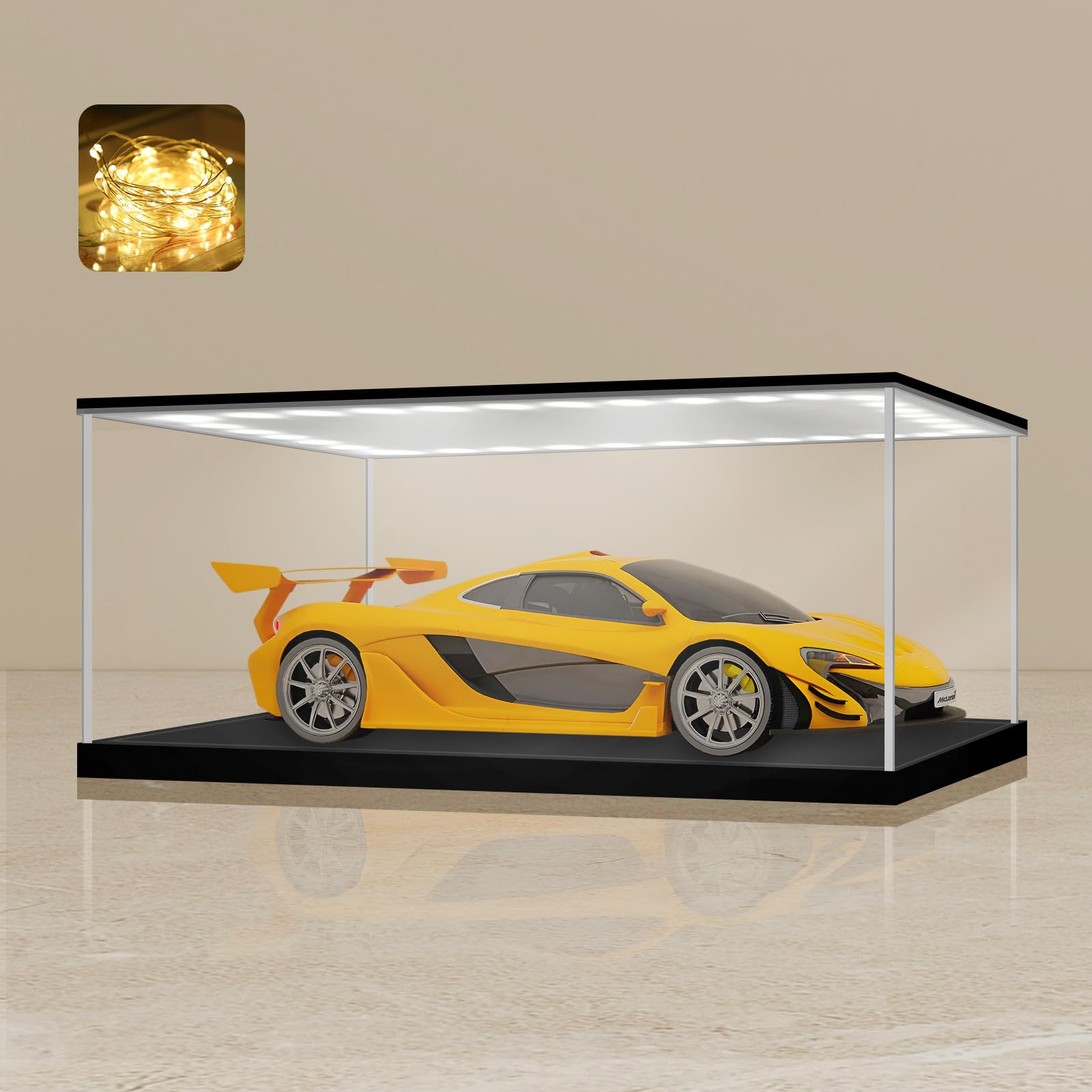 Amazon.com: LANSCOERY Clear Acrylic Display Case with LED Light, Small ...