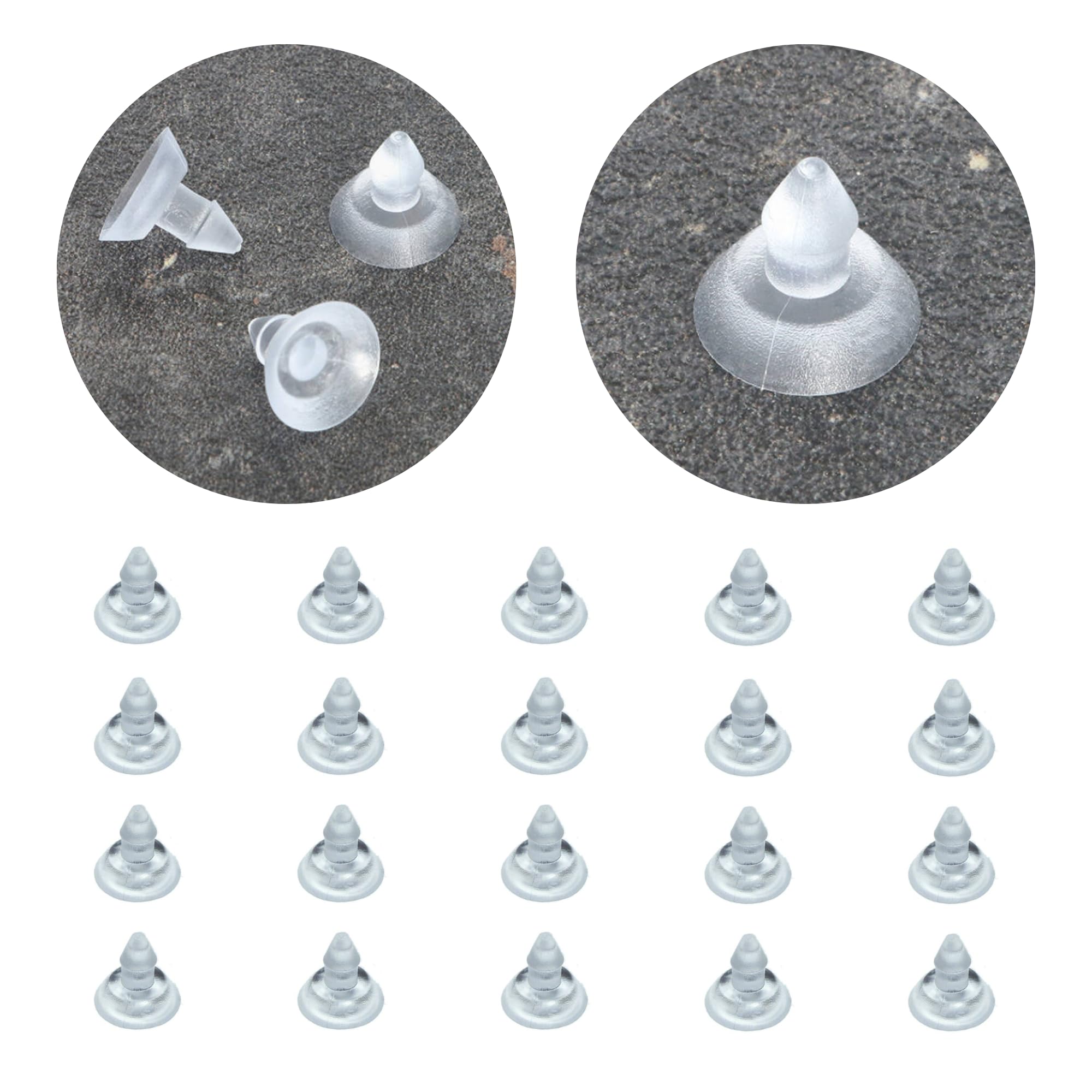 Pack of 20 Long Neck 14mm Suction Cups - Clear PVC Vinyl Standard ...