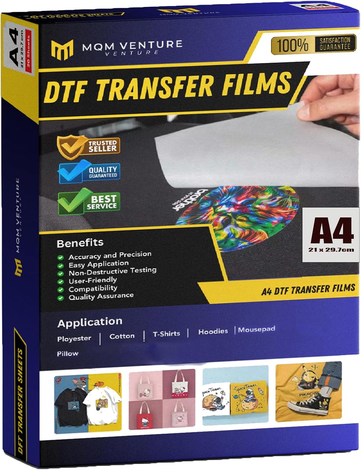 Amazon.com: DTF Transfer Film 20 Sheets A4 8.3" x 11.7" Transfer Paper ...