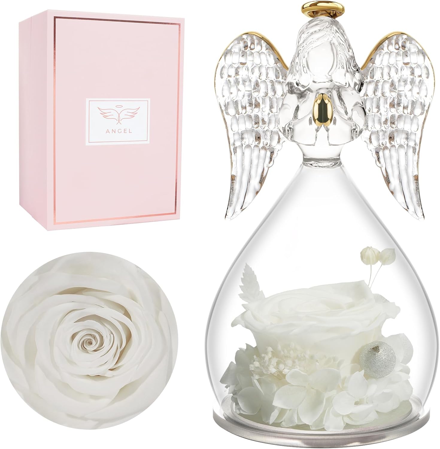 Amazon.com: Miofula Preserved Flower Rose Birthday Gifts for Mom, Angel ...