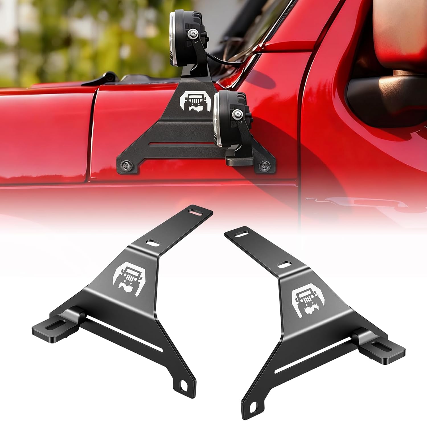 Amazon.com: Adjustable A-Pillar Dual Light Mounting Bracket for Jeep ...