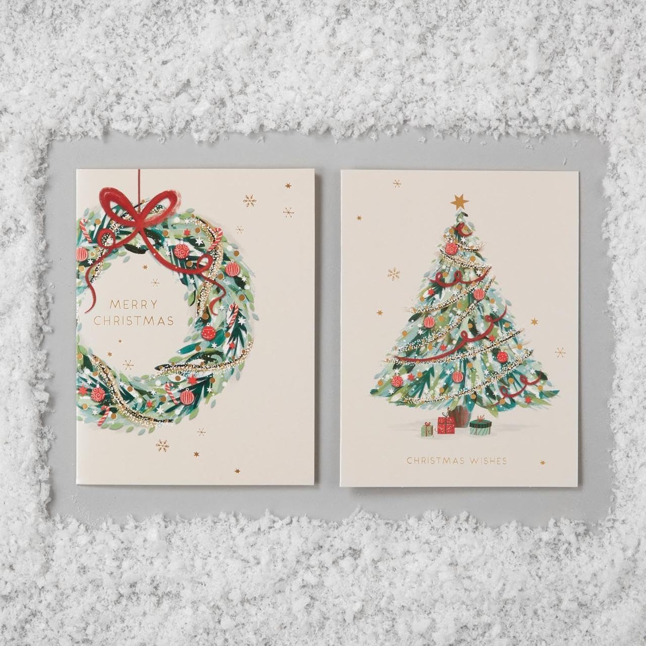 Morrisons Wreath and Tree Duo Cards 10pk : Amazon.co.uk: Home & Kitchen