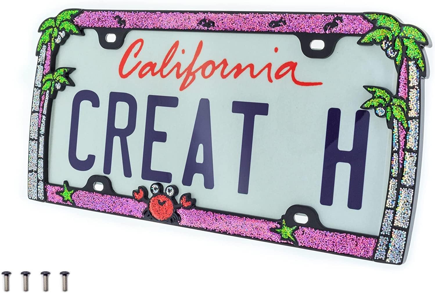 Amazon.com: Creathome 3D Shining and Neon License Plate Frame from Pure ...