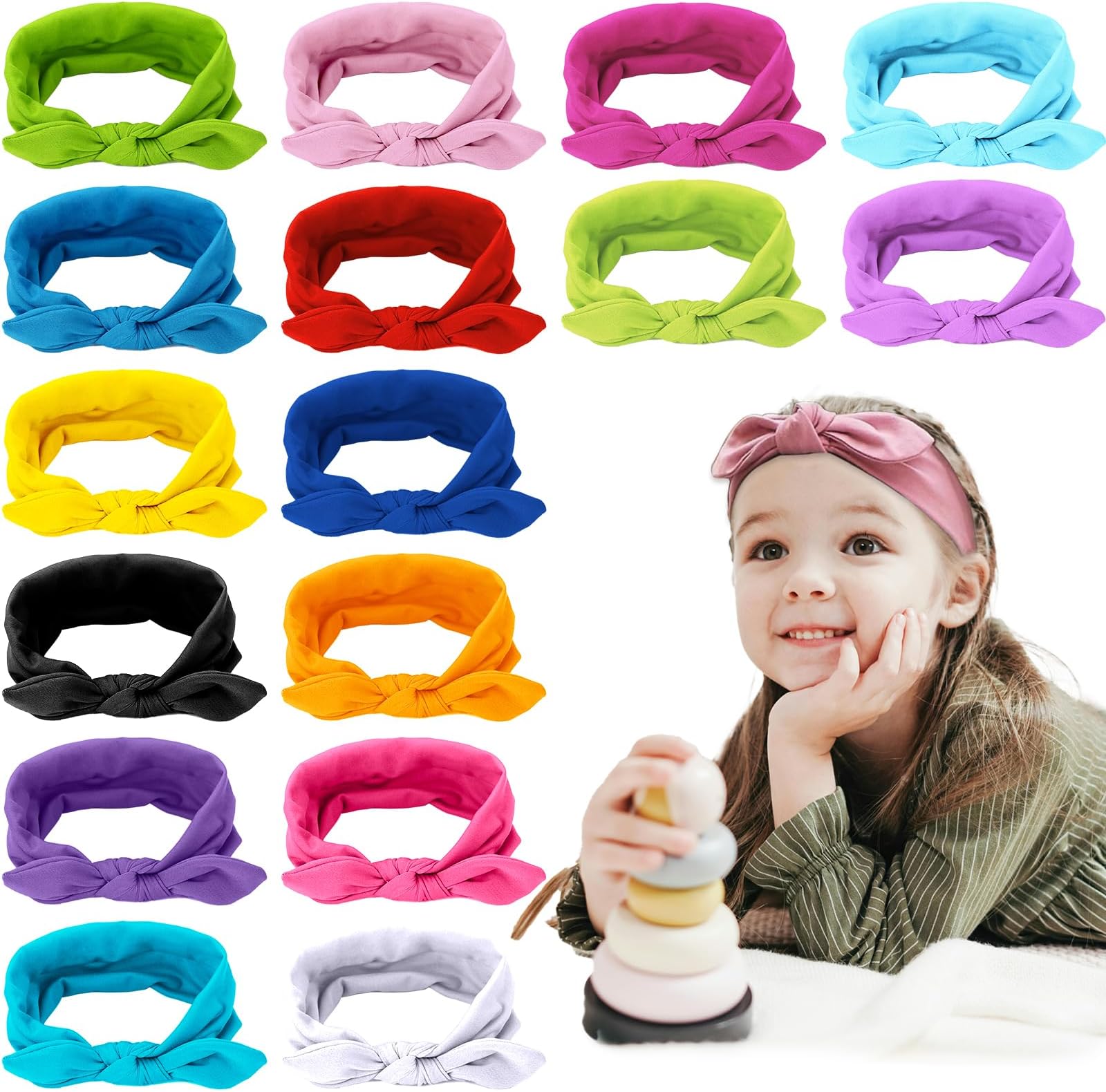 Amazon.com : QandSweet Women and Little Girl's Stretchy Headbands Teens ...