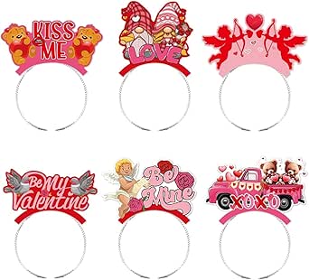 Amazon.com: Comelodiant 6 PCS Valentines Day Headband Valentines ...