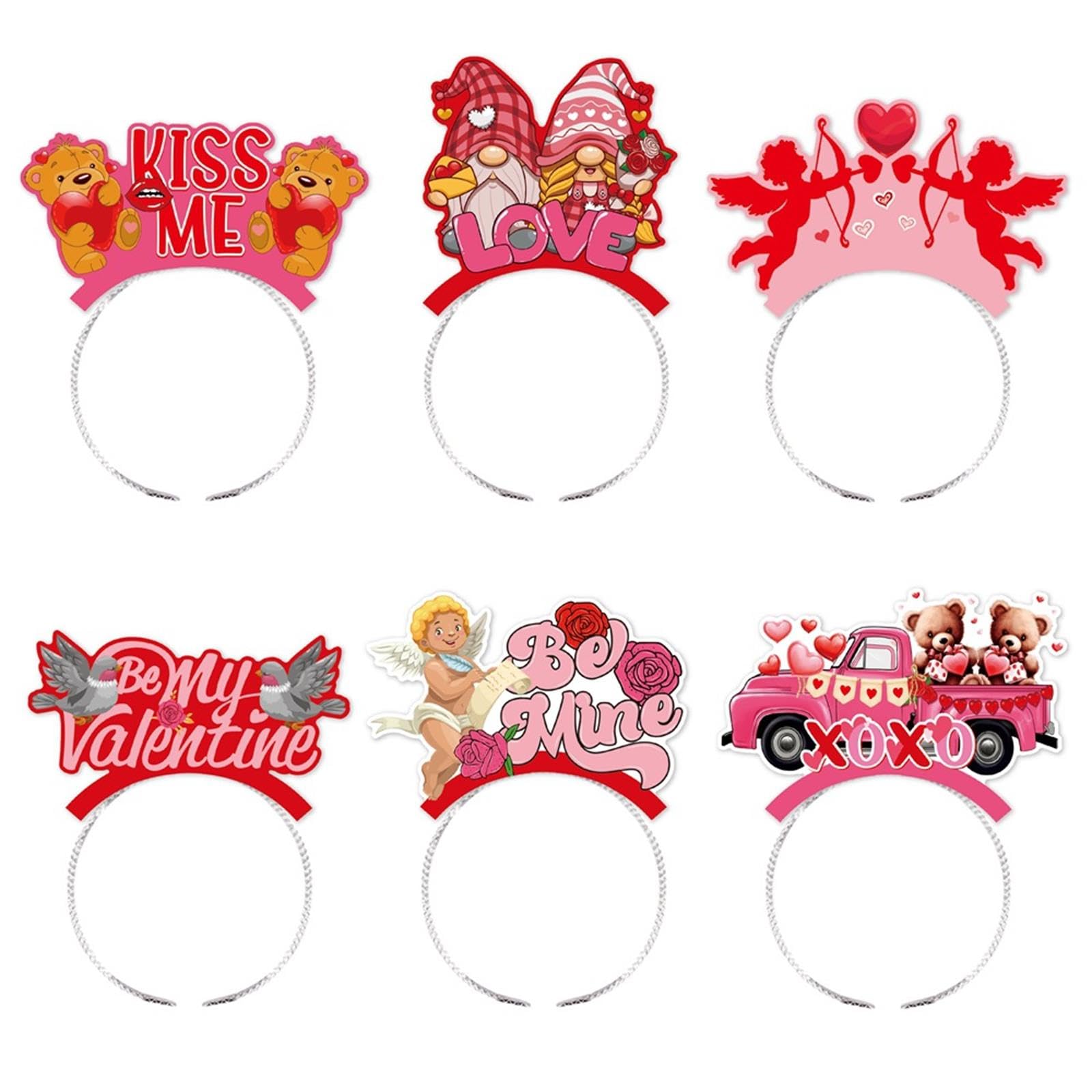 Amazon.com: Comelodiant 6 PCS Valentines Day Headband Valentines ...