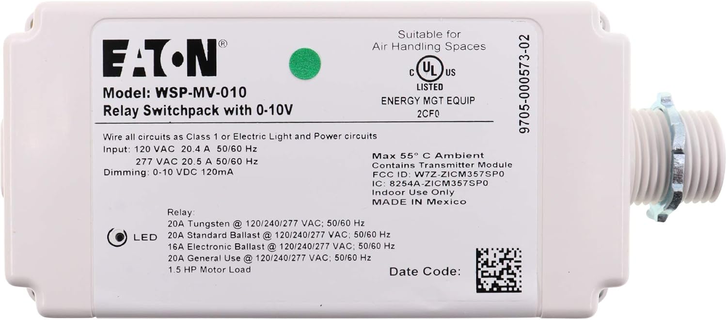Eaton WSP-MV-010 Relay Switch, 20A, 120/277V, 0-10 Dimming - Amazon.com