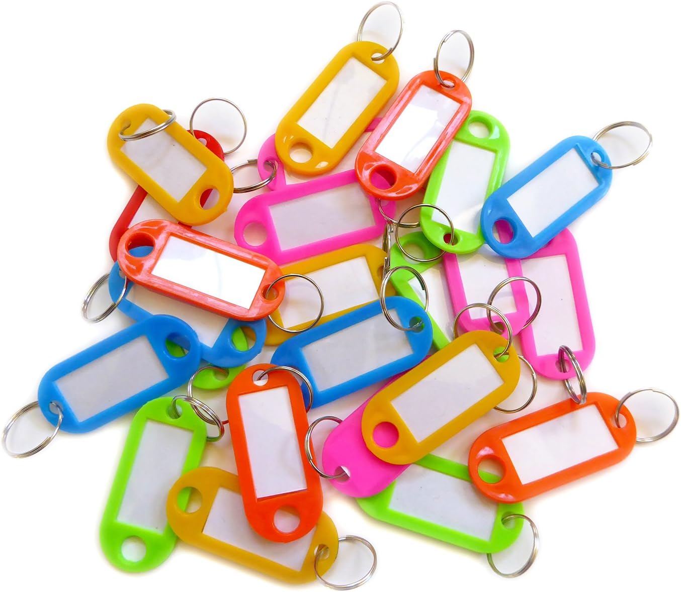 Amazon.com : Multi Color Plastic Key Tags with Label Window - Luggage ...
