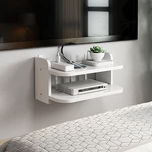 Amazon.com: Floating Wall Shelf for Modem Equipment, Small Wall Shelf ...