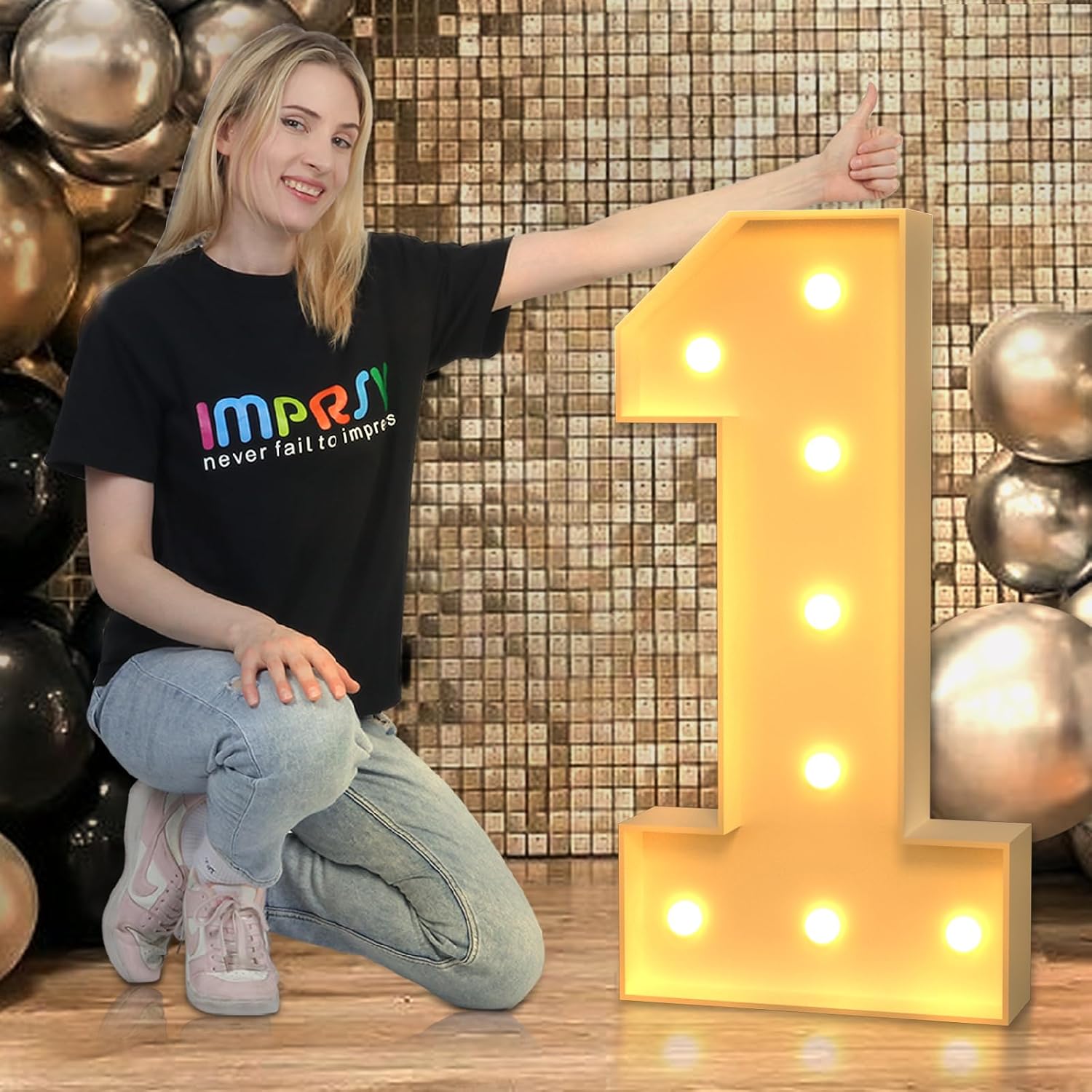 Amazon.com: imprsv Marquee Light Up Numbers, 3FT Block Mosaic Numbers ...
