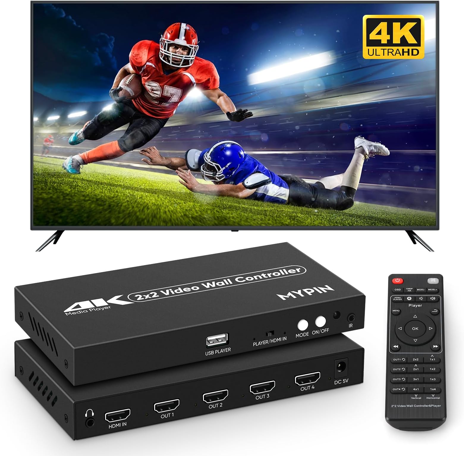 Amazon.com: avedio Links 2x2 HDMI Video Wall Controller, 1080P@60Hz ...