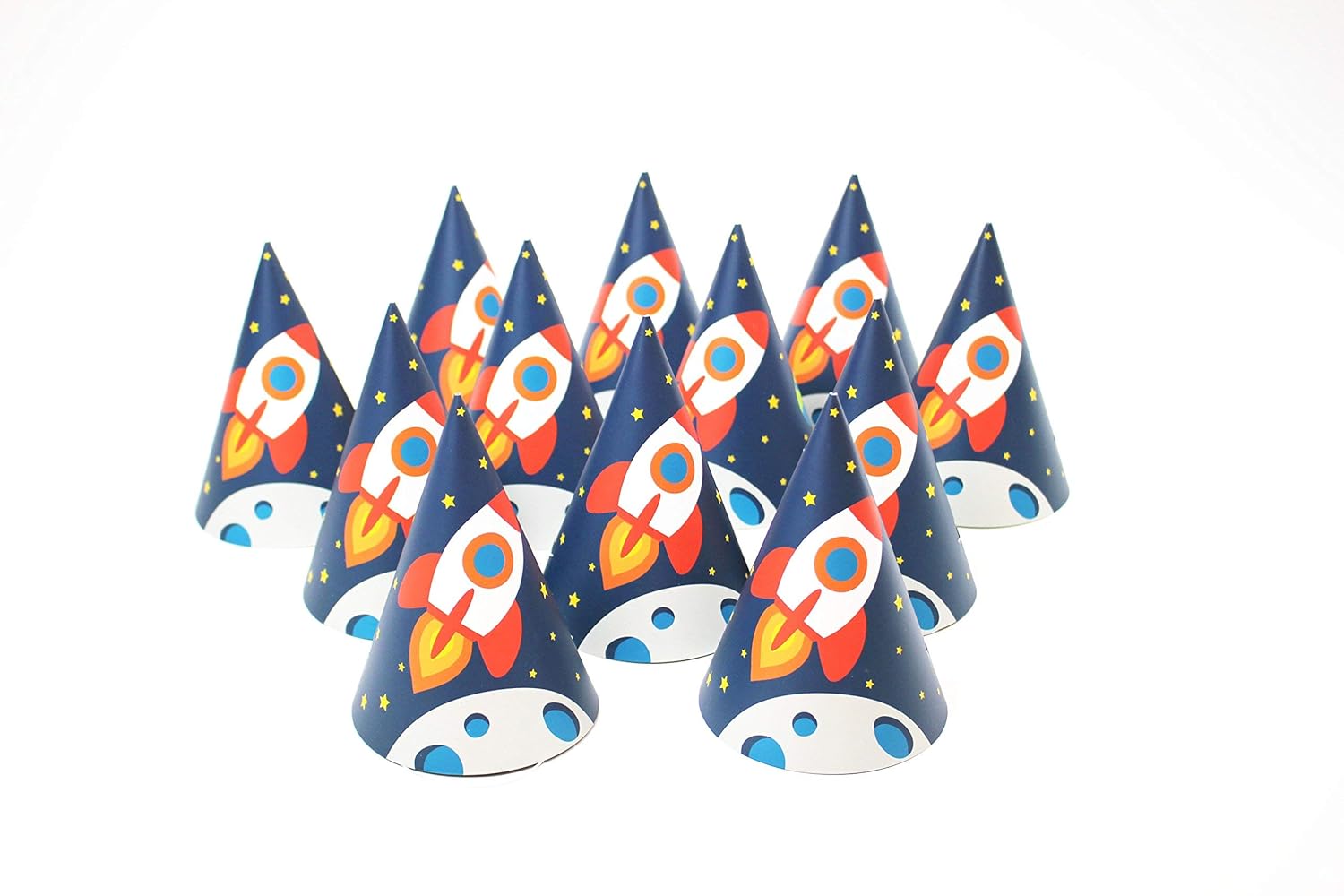 Trip to The Moon- Party Hats | 12 Pack | Birthday Hat | Space Party ...