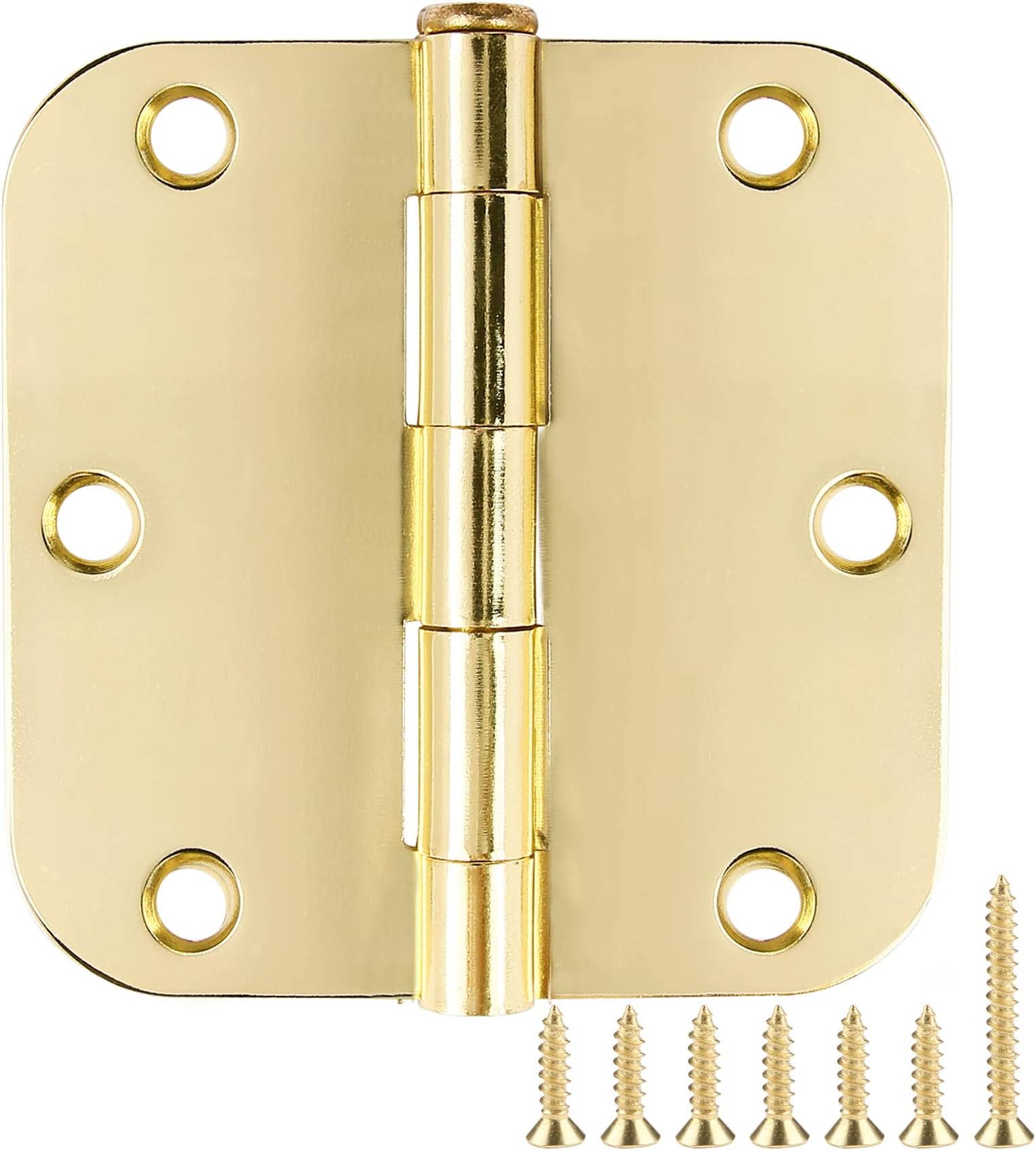 6 Pack Satin Brass Finish Interior Door Hinges 3 1/2" Inch 3.5" L X 3.5 ...