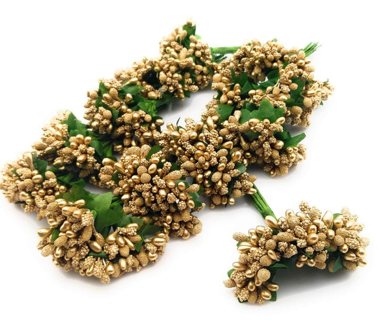 Buy SATYAM KRAFT Golden Color Stemless Artificial Pollen Tiara Headband ...