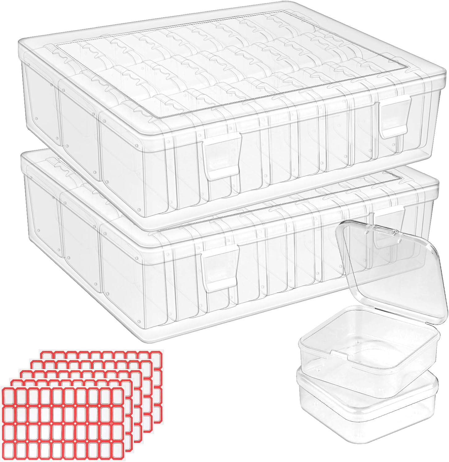 Amazon.com: 31Pcs Small Bead Organizer Box, Clear Plastic Storage Cases ...
