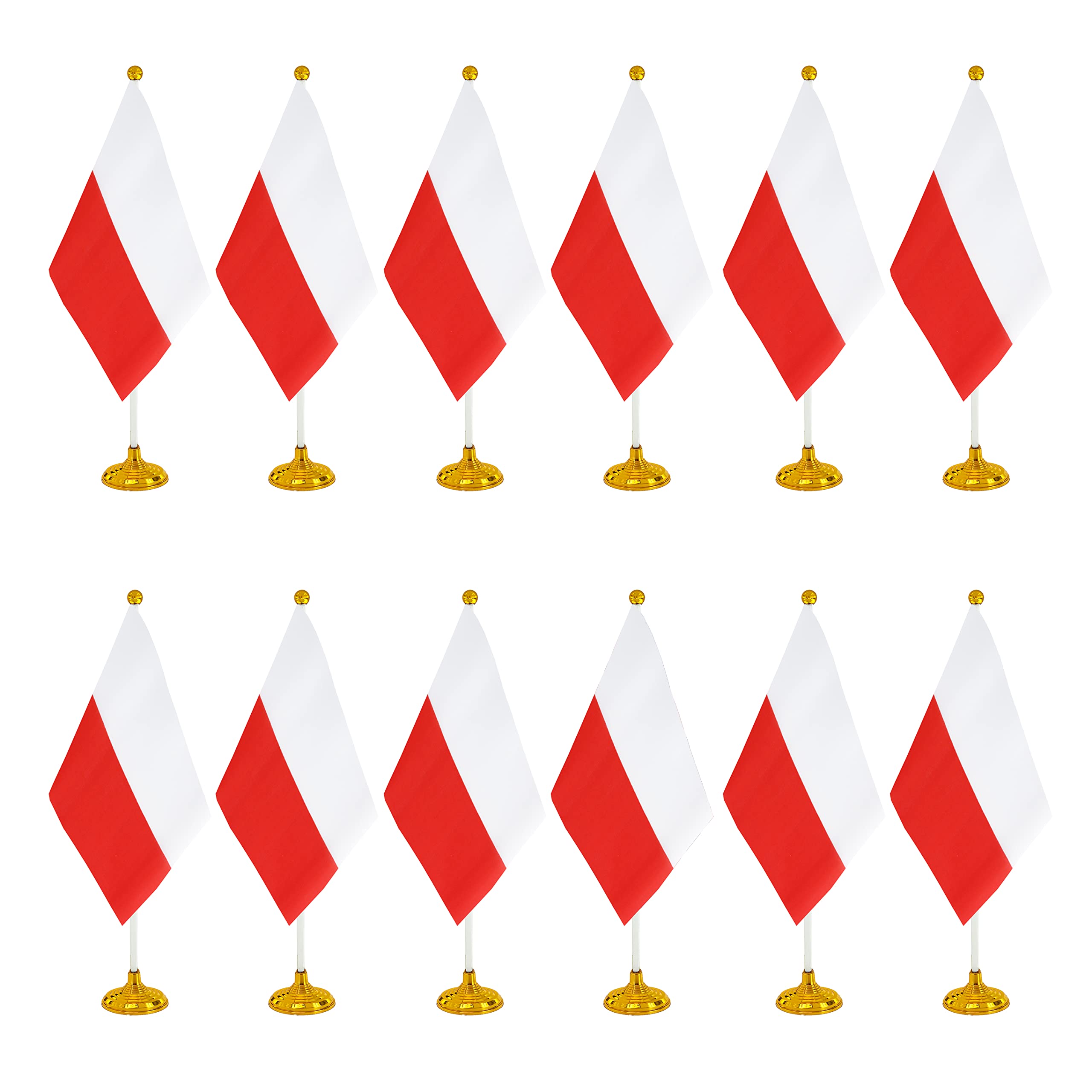 Snapklik.com : WXTWK 12 Pack Poland Flag Polish Desk Flag Small Mini ...