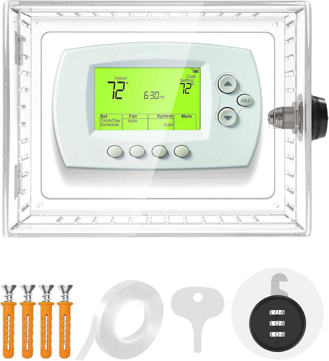 Thermostat Lock Box Cover with Combination Lock,Clear Thermostat Cover ...