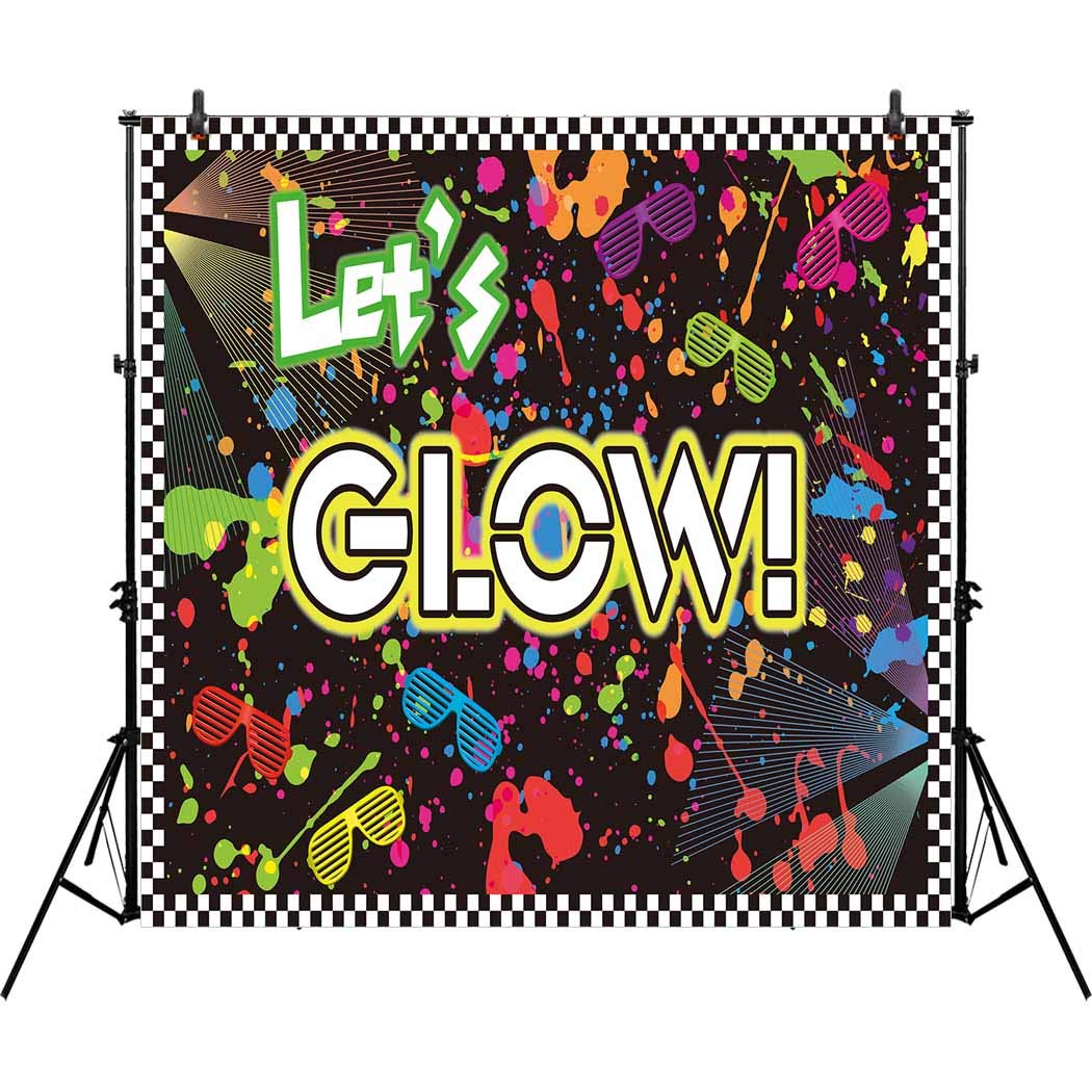 Buy Allenjoy 8x8ft Fabric Let's Glow in The Dark Theme Backdrop ...