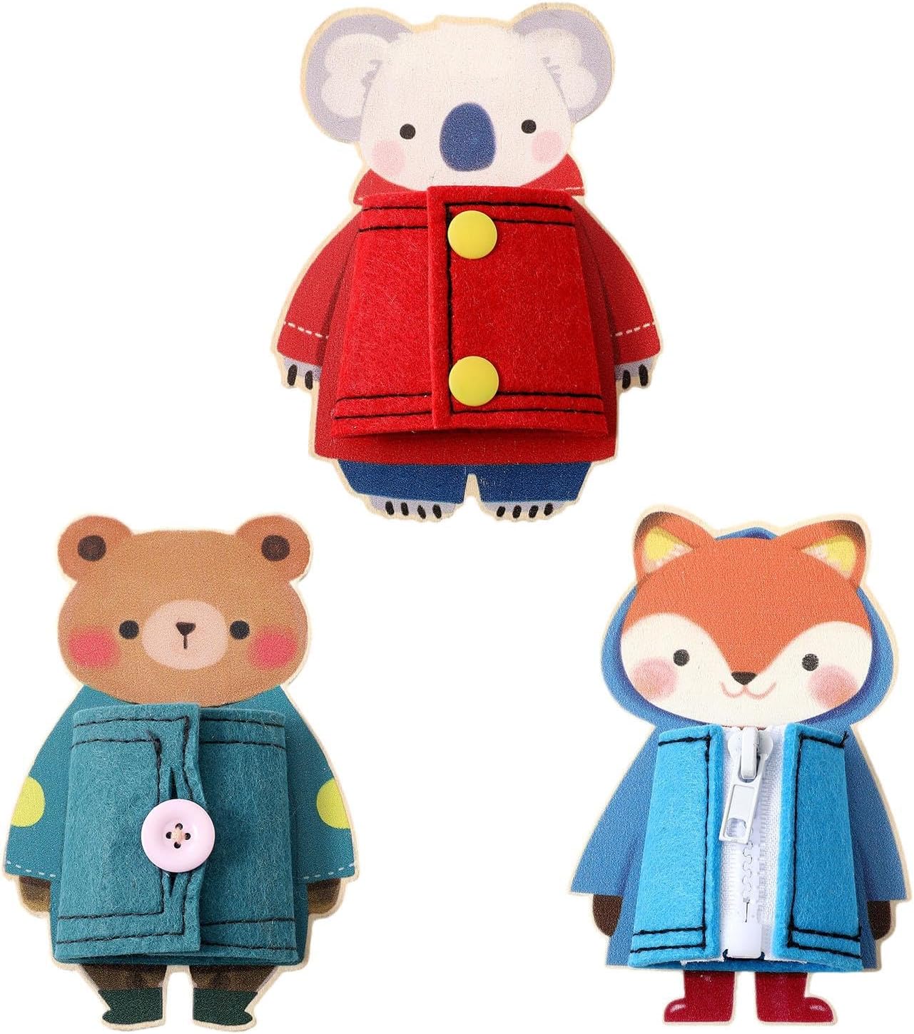 Qectial 3Pcs Montessori Busy Board for Toddlers 3-8, Kids Button Buckle ...