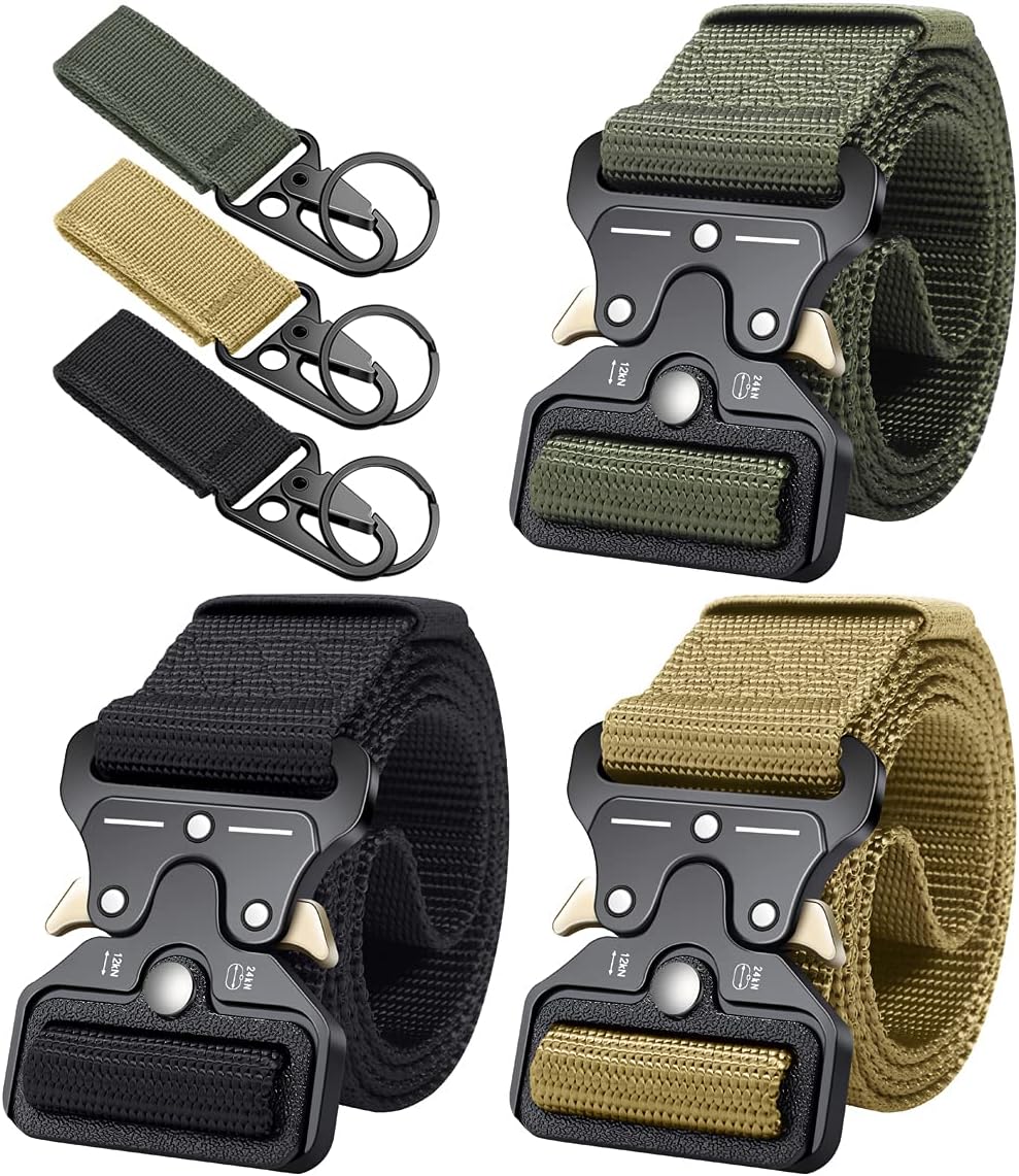 Ginwee 3 Pack Tactical Belt,Military Style Belt, Riggers Belts for Men ...