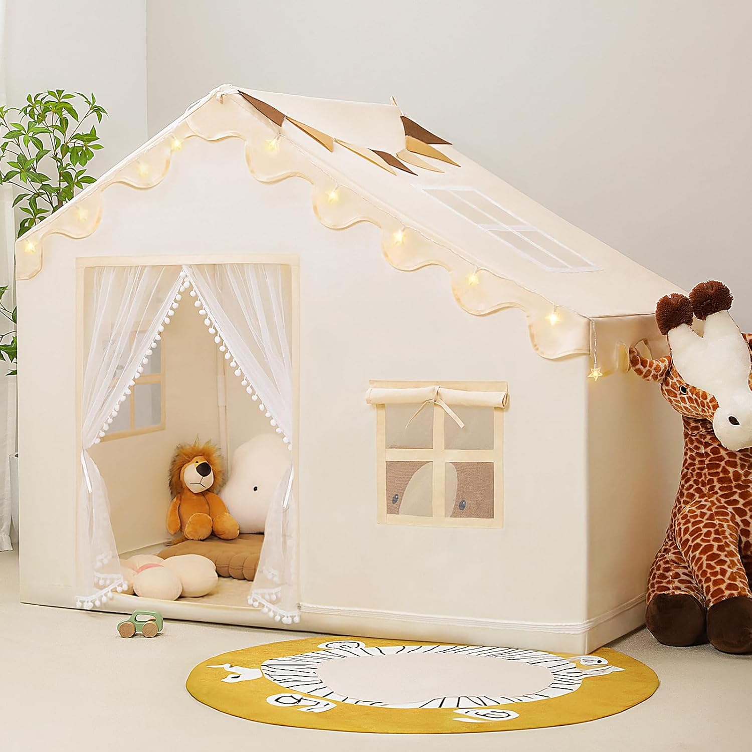 Amazon.com: PIIKAGO Kids Play Tent with Mat - Kids Tent Indoor with ...