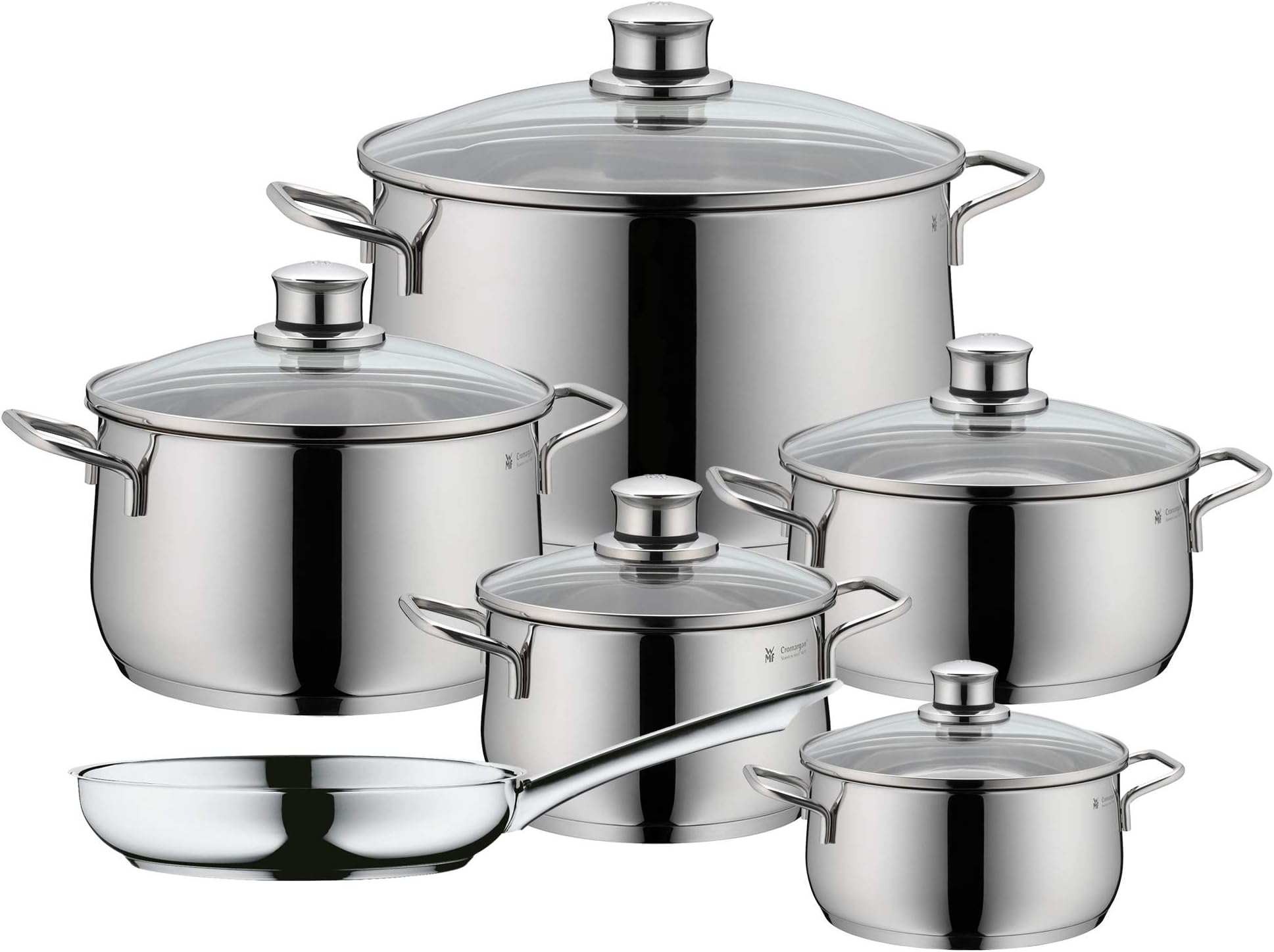 WMF Diadem Plus Topfset Induktion 6-teilig, Kochtopf Set mit Glasdeckel ...