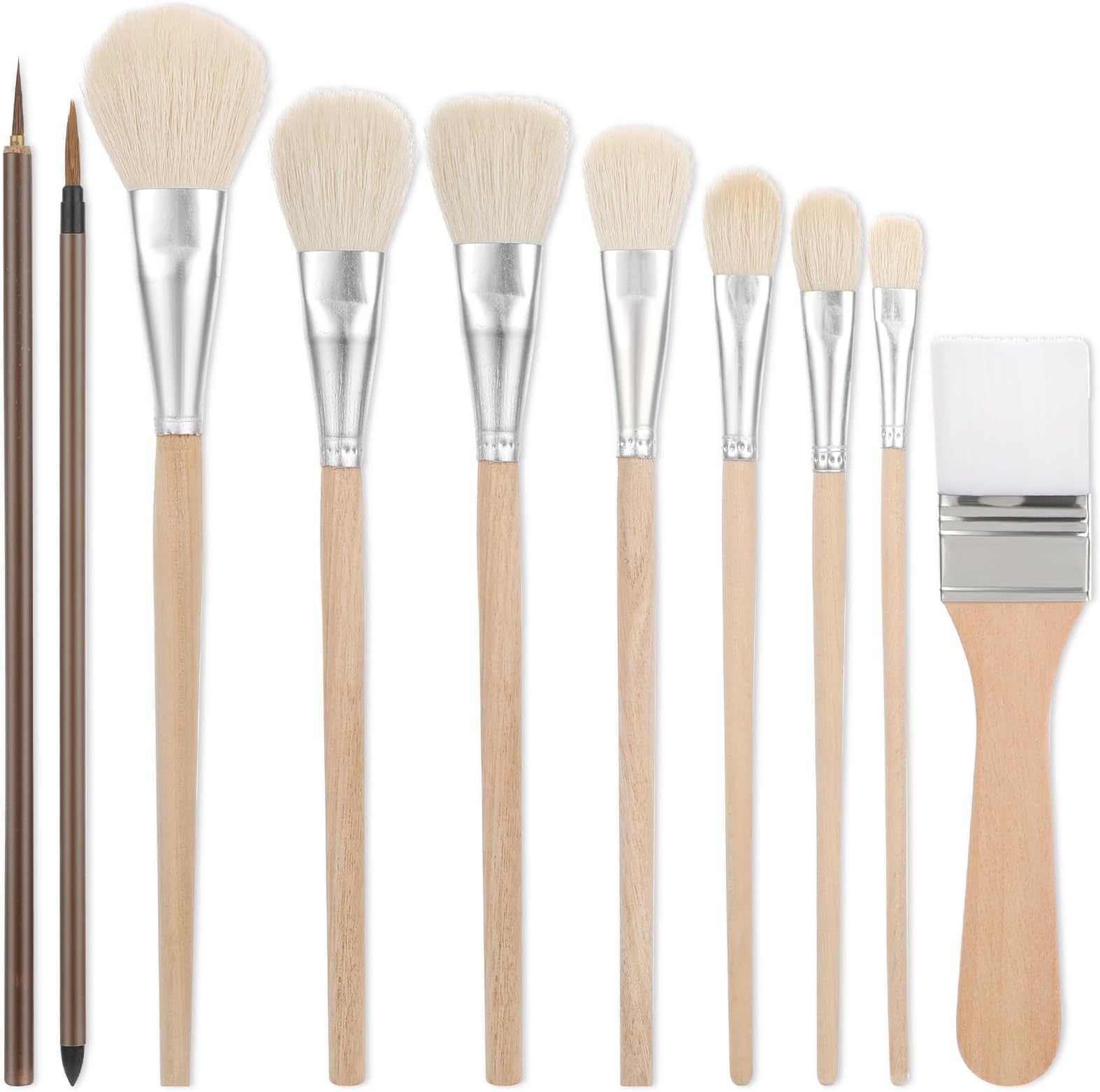 Amazon.com: 10 Pcs Pottery Glaze Tools Brushes Ceramic Brushes Goat ...