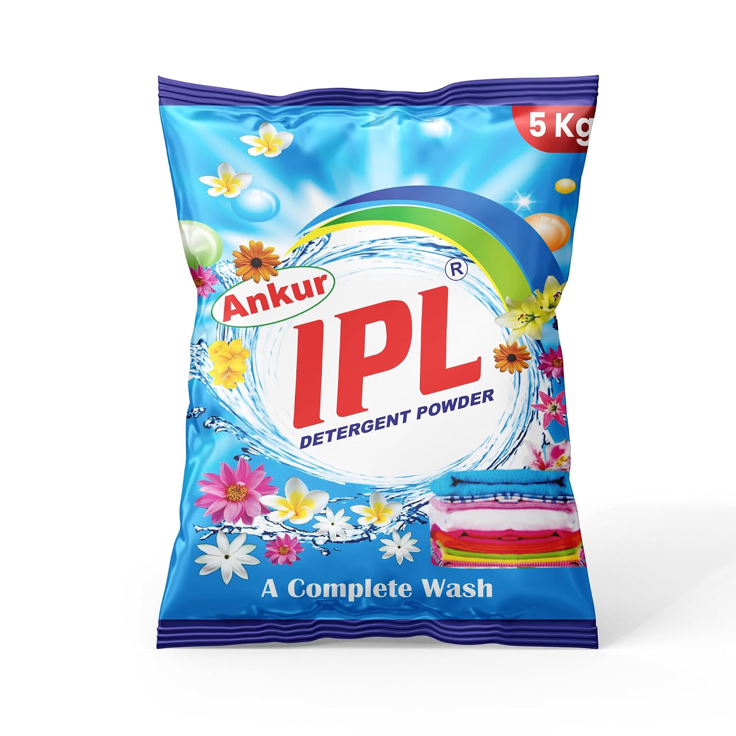 Ankur IPL Detergent Powder 5kg - Lemon & Bleach Formula, Tough Stain ...