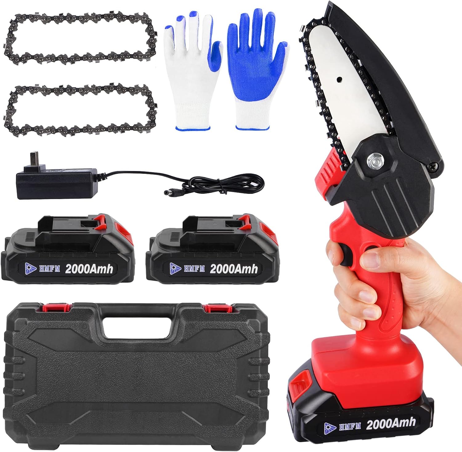 Amazon.com : HMFM Mini Cordless Chainsaw Kit, Upgraded 4 Portable ...