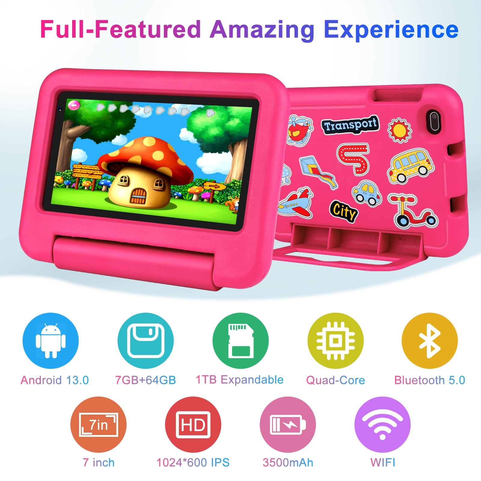 Snapklik.com : SEBBE Kids Tablet Android 13 Tablet 7 Inch, 7GB RAM+64GB ...