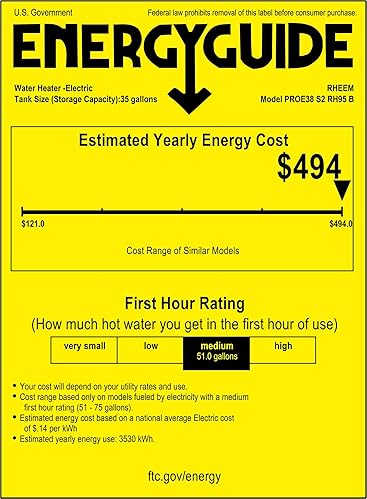 Rheem PROE38 S2 RH95 B 38-Gallon Professional Residential Electric ...