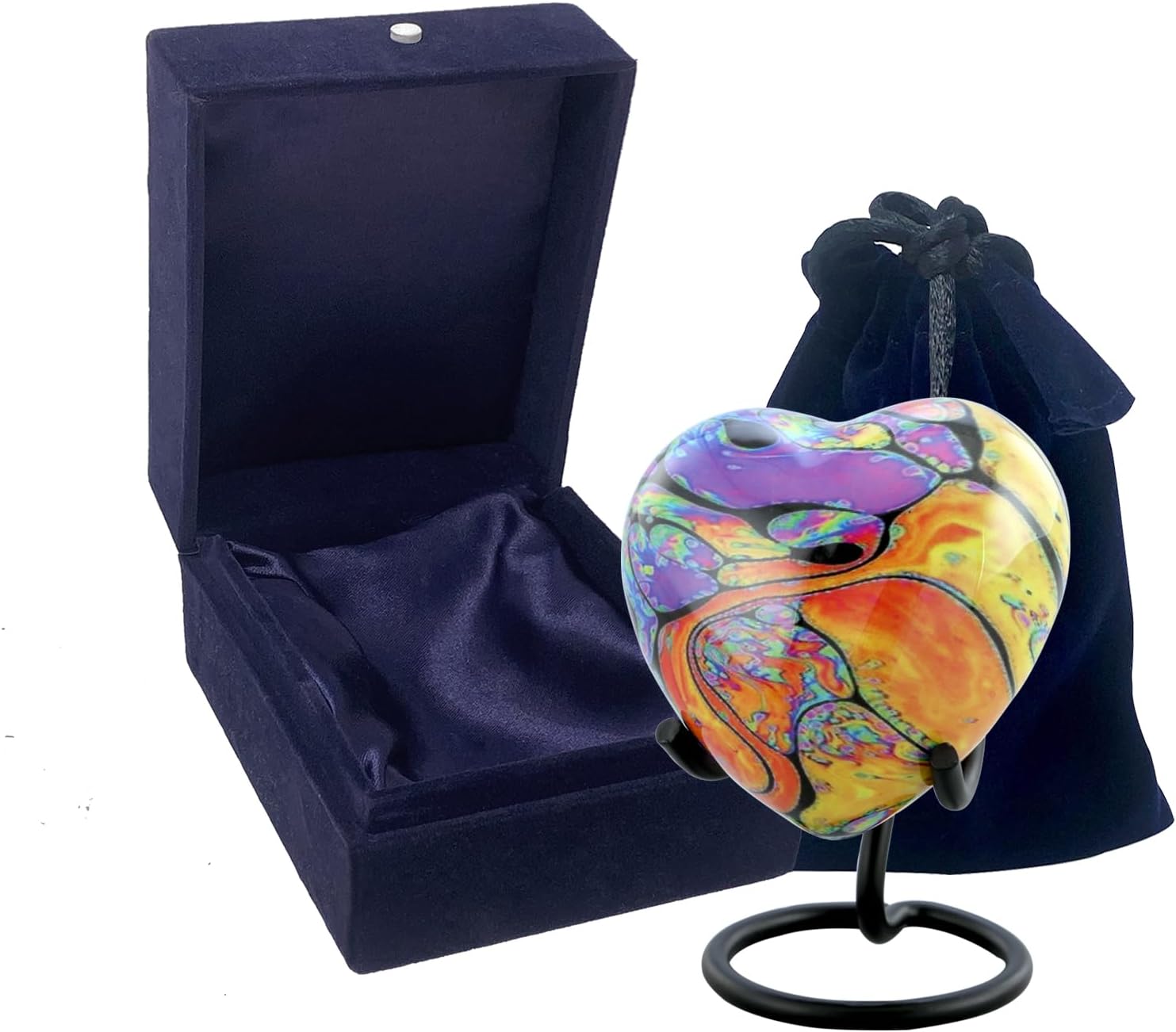 Amazon.com: Modern Print Heart Keepsake Urn - Colorful Heart Cremation ...