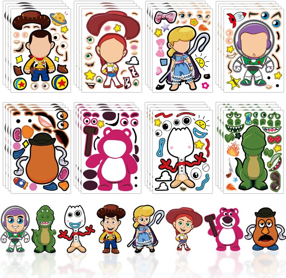 Amazon.com: 40 PCS Toy Stickers for Toy Party Favors,Make a Face ...