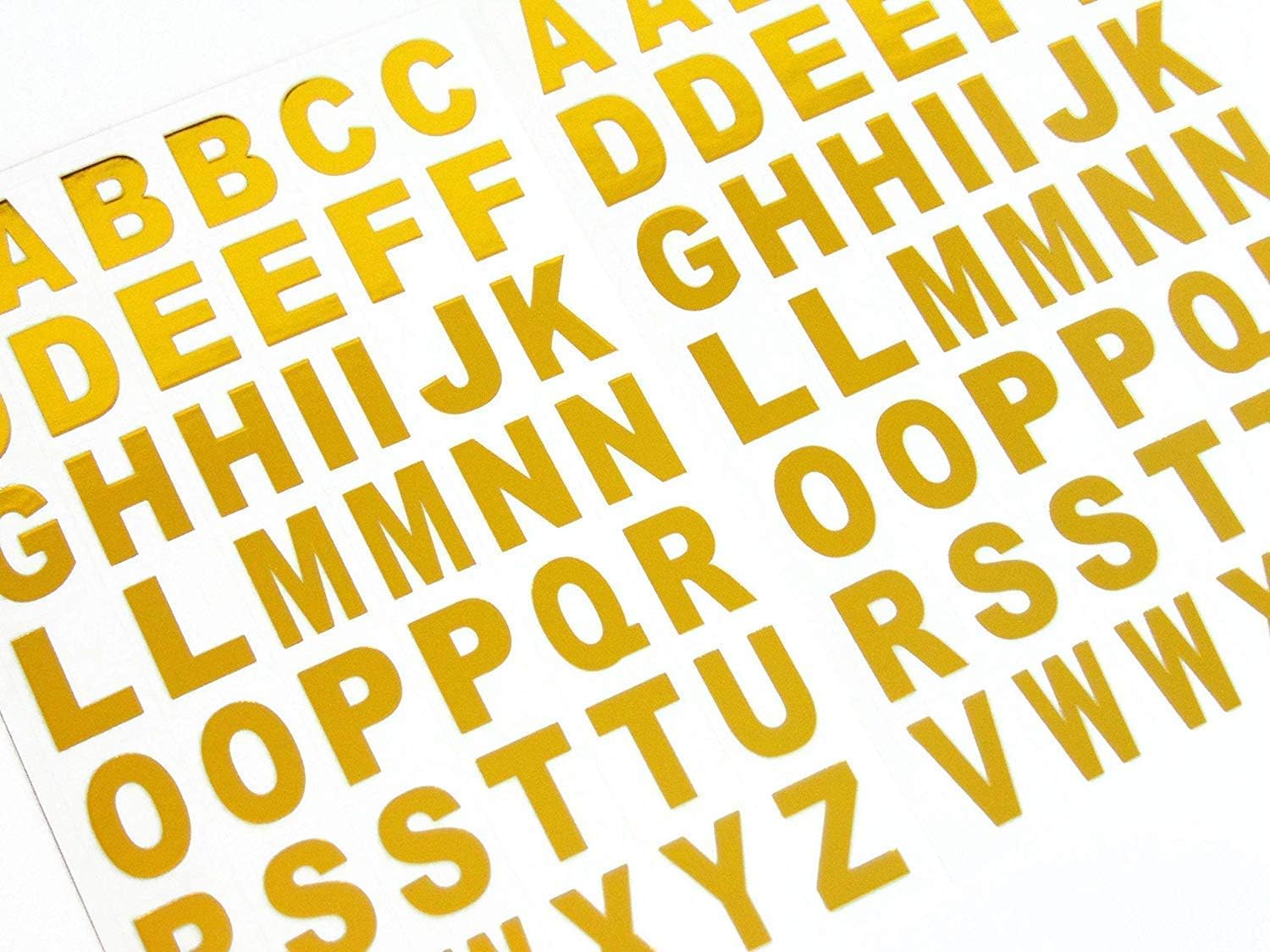 13.5mm Gold on Clear Vinyl Sticky Letters, Alphabet A-Z Stickers ...