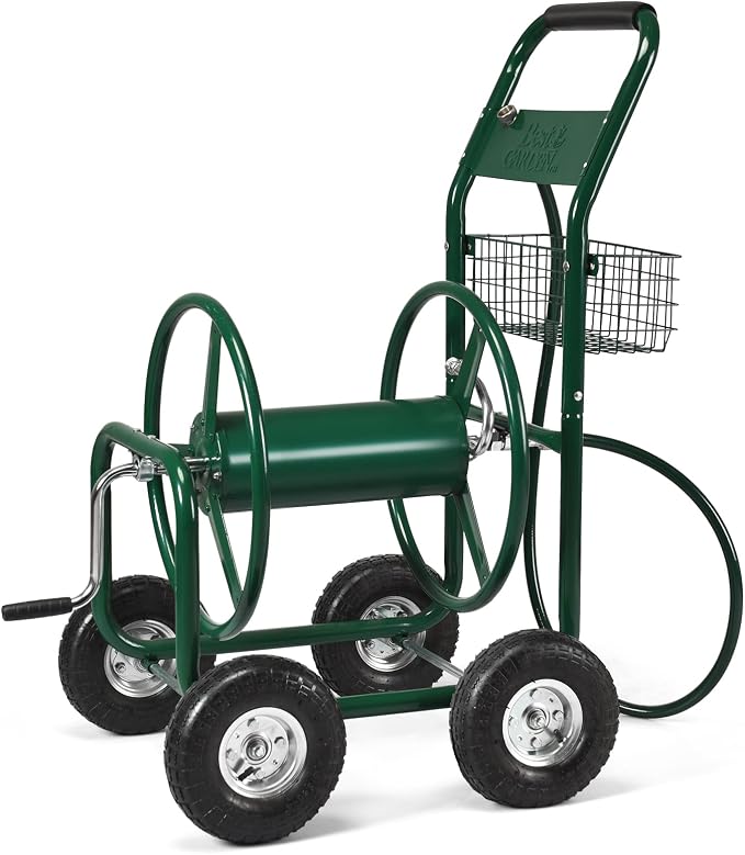 Amazon.com : IRONMAX Garden Hose Reel Cart, Heavy Duty Hose Reel Cart ...