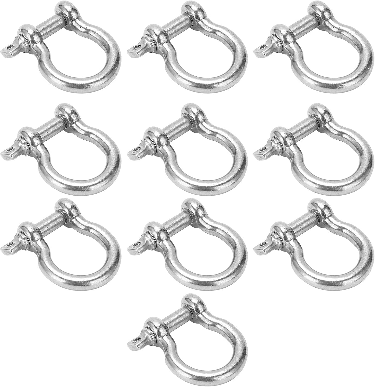 Bow Shackle, Great Load Capacity 304 Stainless Steel 10Pcs D Shaped ...