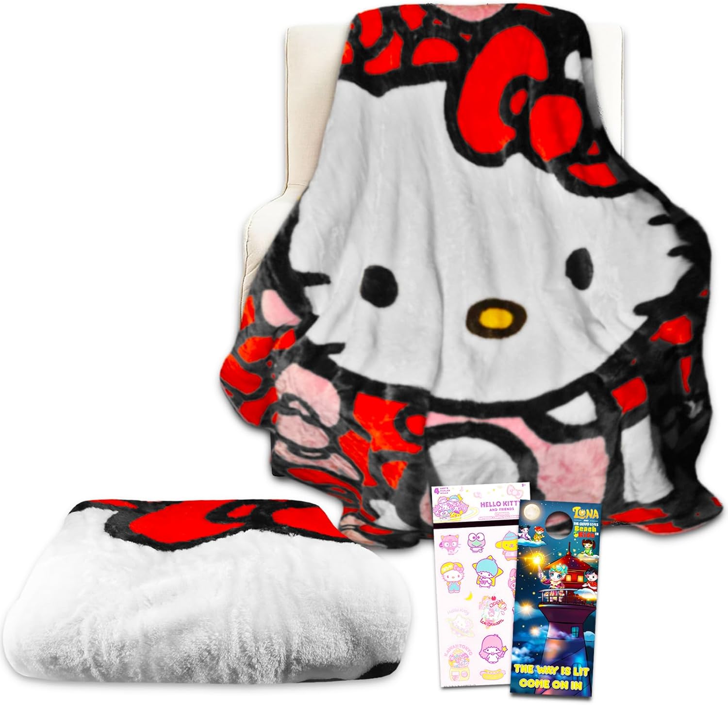 Amazon.com: Hello Kitty Super Soft Blanket Set - Hello Kitty Warm ...