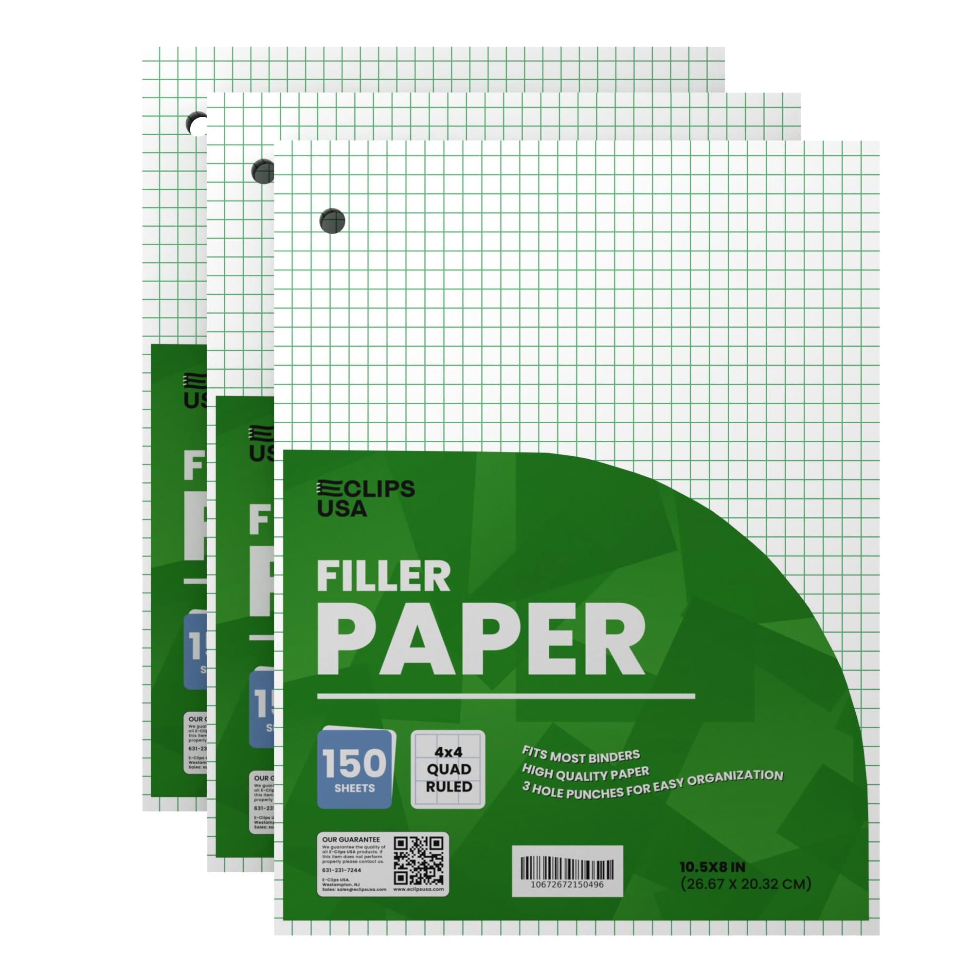 Snapklik.com : Graph Paper, Loose Leaf Graph Paper, 4 X 4 Squares Per ...